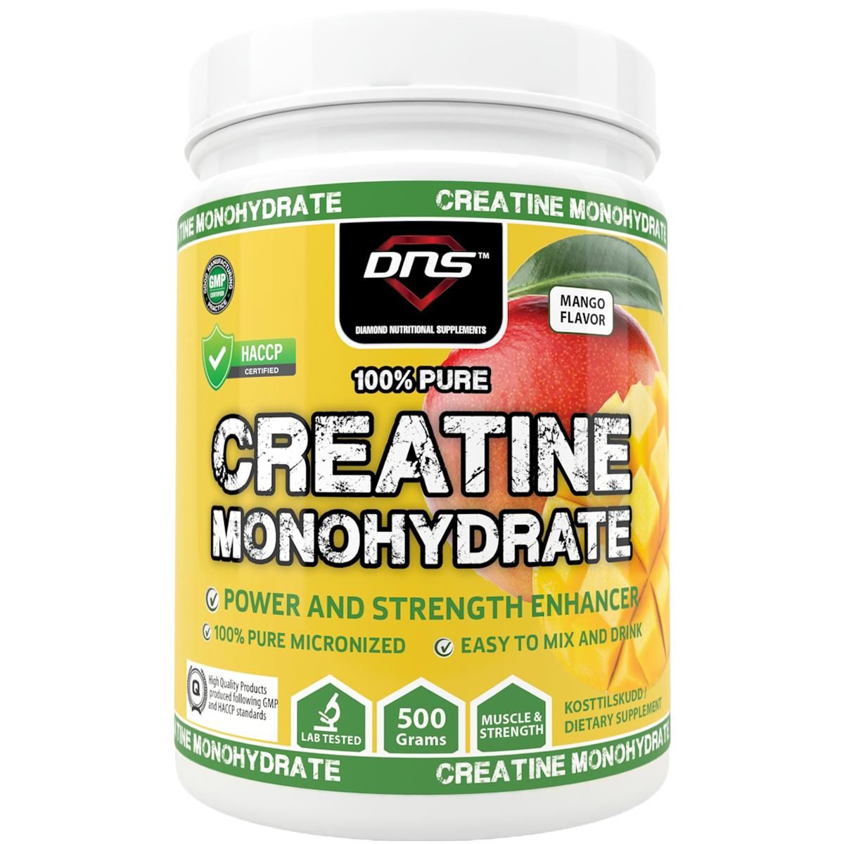 DNS 100% Pure Creatine Monohydrate Mango 500 gram | Highwhey.no